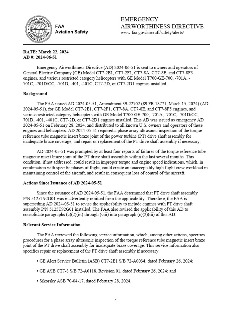 Easa Ead Us-2024-06-51 1 | PDF | Federal Aviation Administration ...