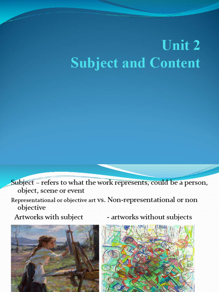 Unit 2 - Subject and Content | PDF | Image | Cubism
