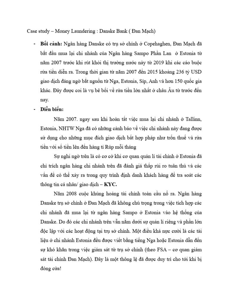 Danske Bank Money Laundering | PDF