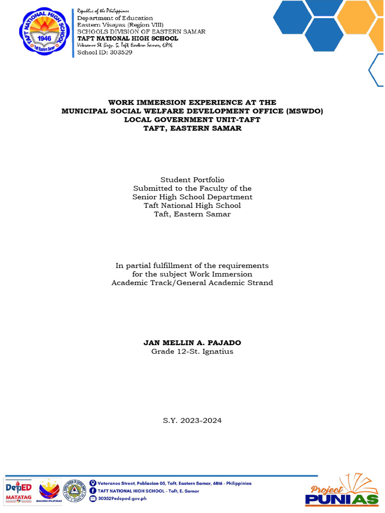 Narrative Accomplishment Report Work Immersion | Download Free PDF ...