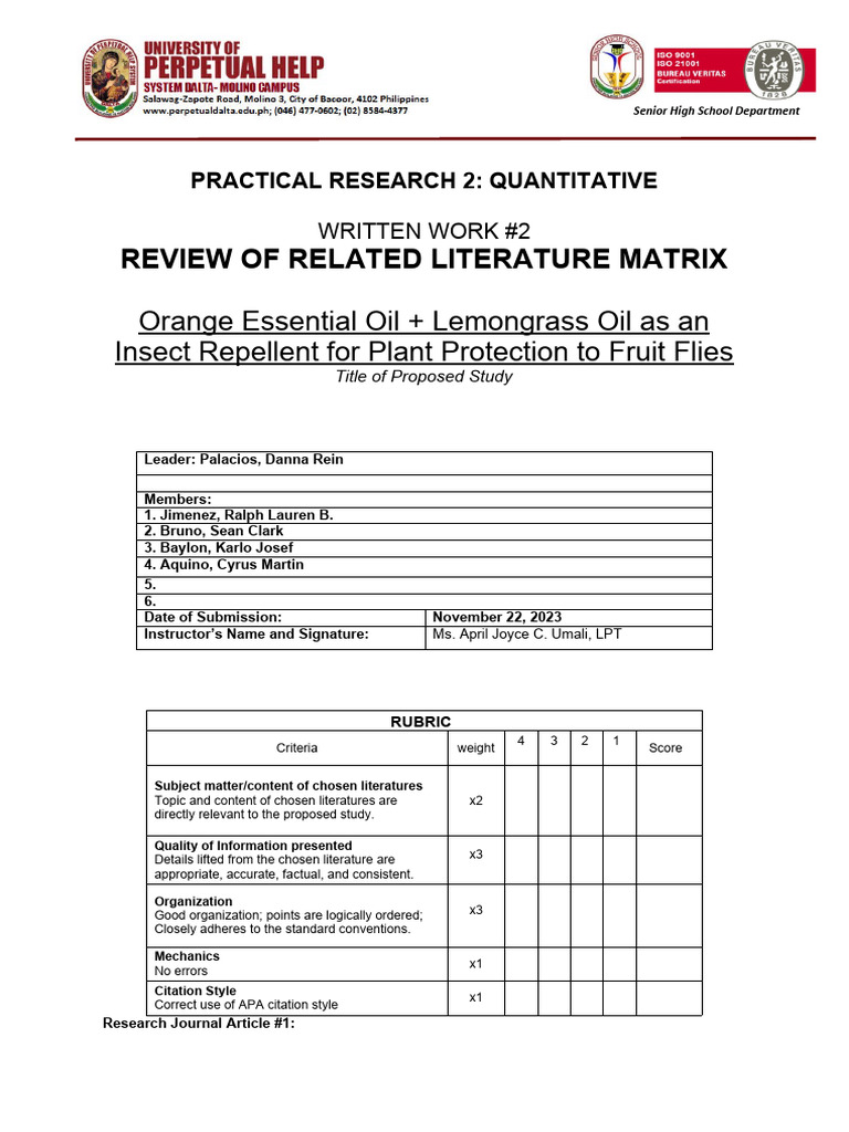 Rrl-Matrix Template | PDF | Analysis Of Variance | Insecticide
