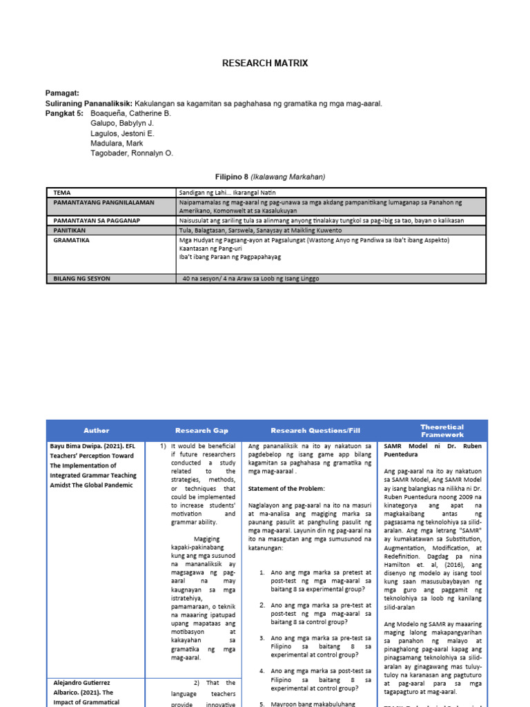 Research-Matrix-Grammar-WEB-APP | PDF