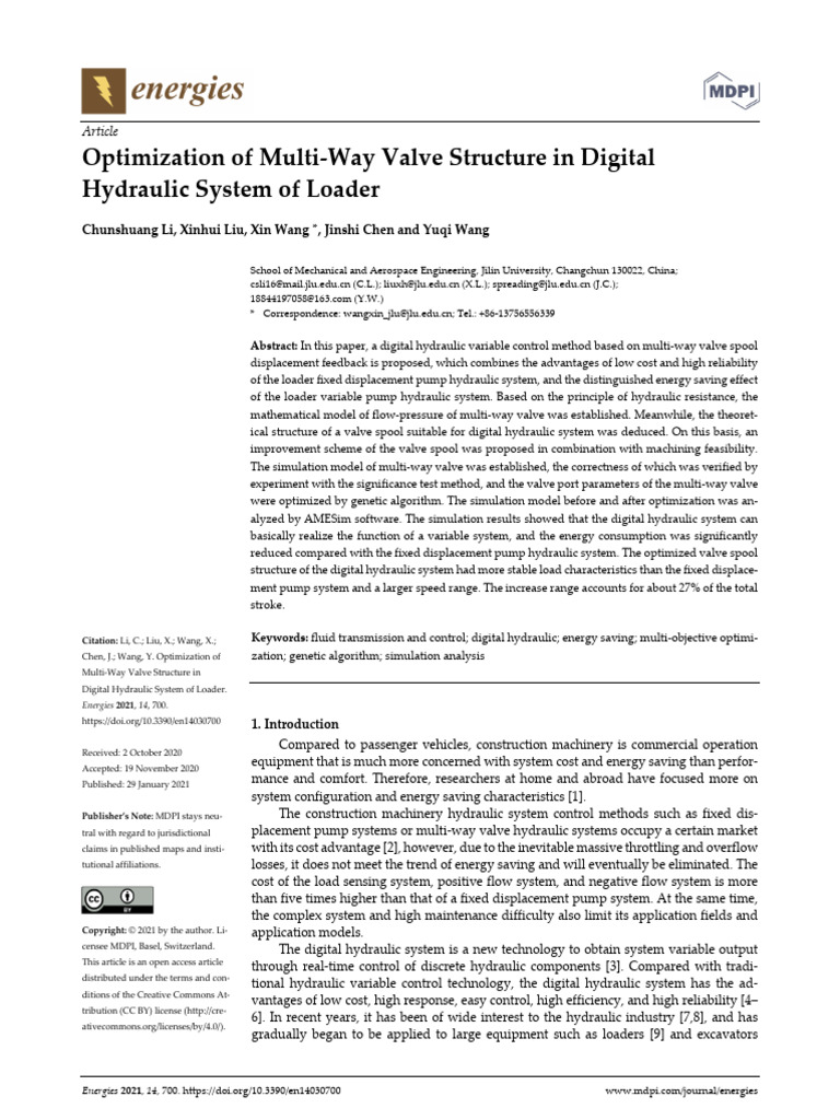Optimization of Multi-Way Valve Structure in Digit | PDF | Pump | Valve