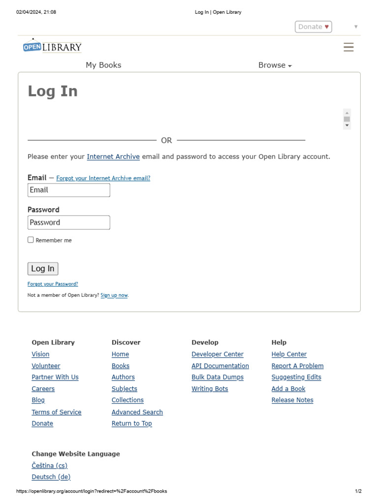 Log in - Open Library | PDF