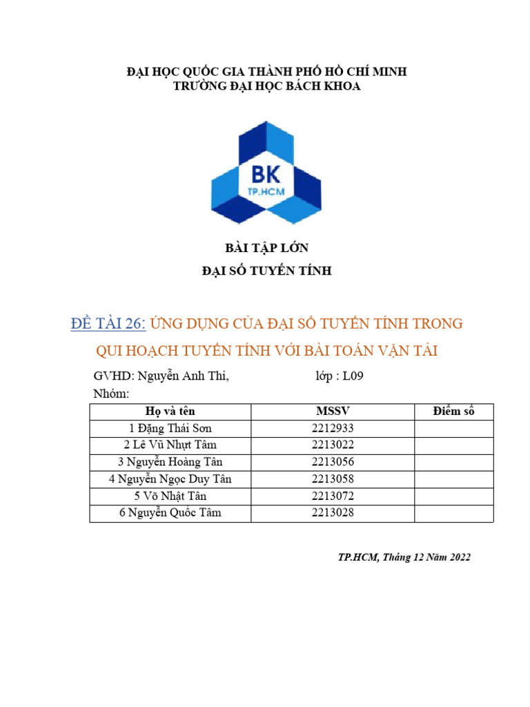 BTL ĐSTT Final | PDF