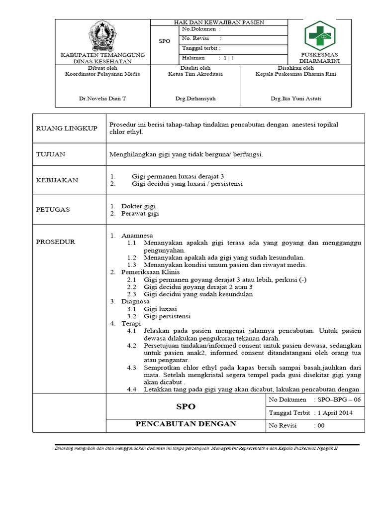 06.SPO Cabut Chloretil | PDF