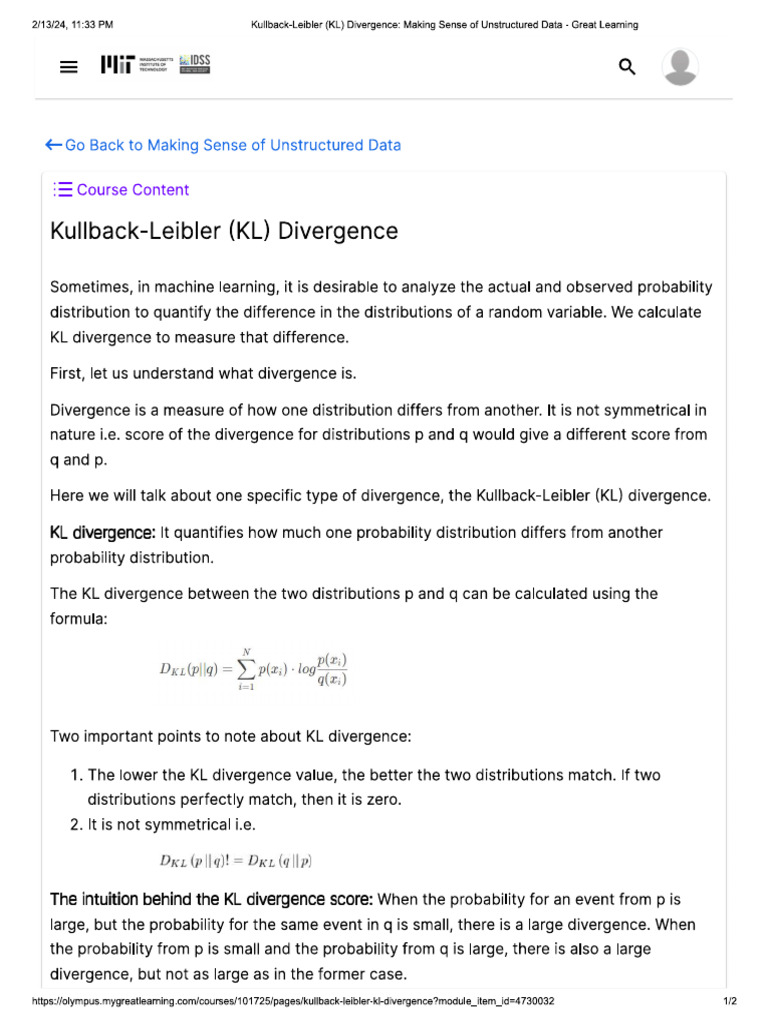 Kullback-Leibler (KL) Divergence | PDF Kullback-Leibler (KL) Divergence | PDF