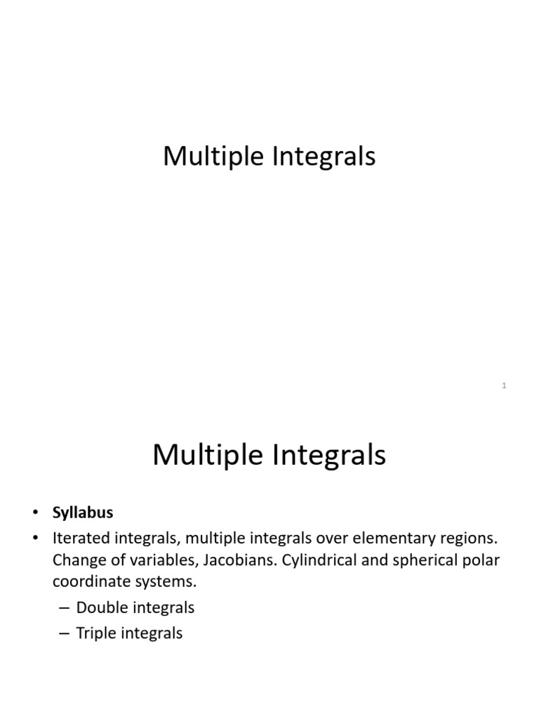 Multiple Integrals | PDF | Integral | Geometry Multiple Integrals | PDF | Integral | Geometry