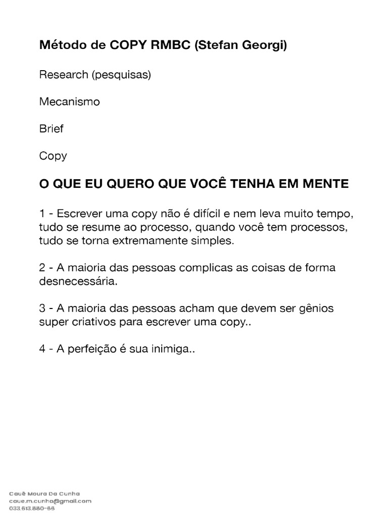 Método de Copy RMBC (Stefan Georgi) | PDF