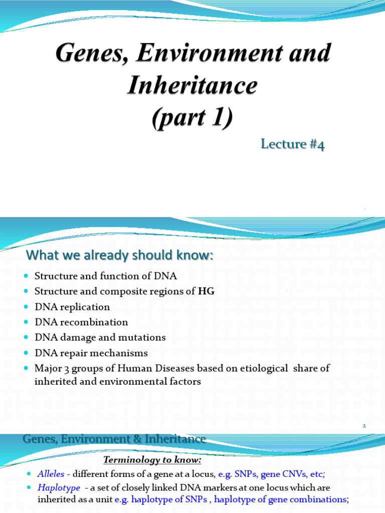 Genes, Environment and Inheritance - MG 4 | PDF | Genetic Disorder | Dominance (Genetics)