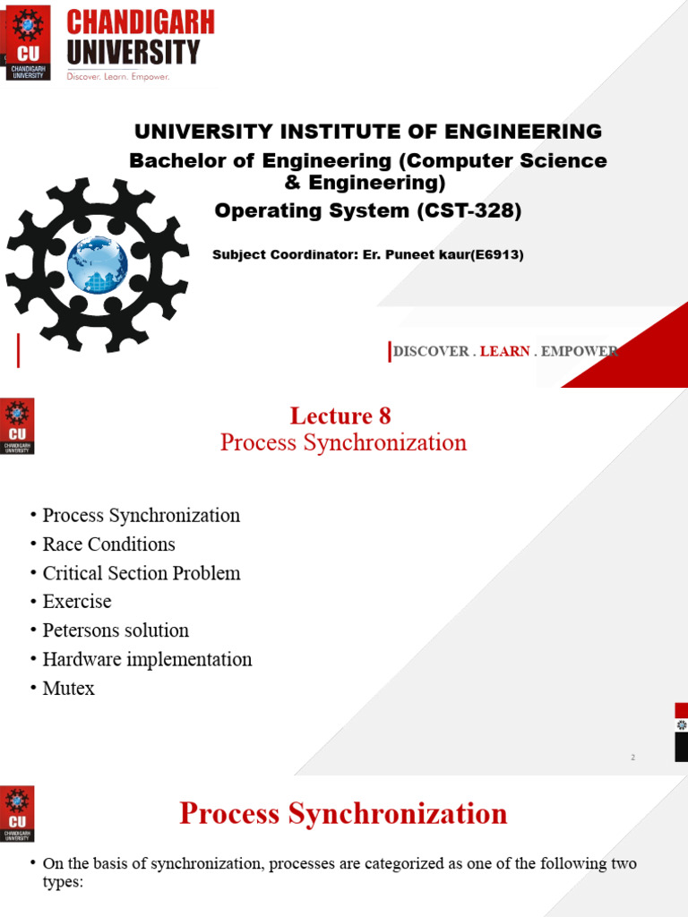 L8 Process Synchronization | PDF | Process (Computing) | Concurrency (Computer Science)