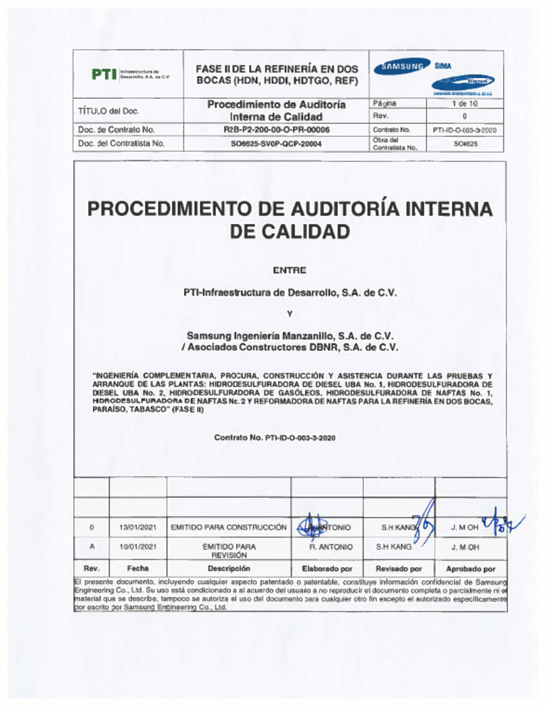 R2B-P2-200-00-O-PR-00006 - Internal Quality Audit Procedure - Rev - 0 ...