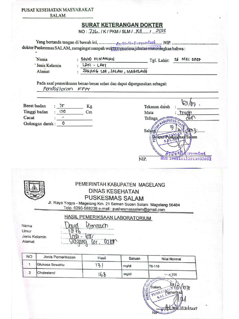 SURAT KET SEHAT DOKTER | PDF