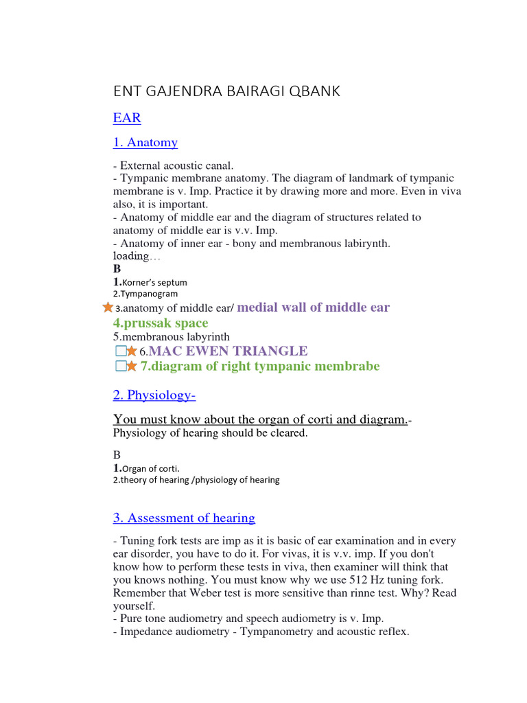 Ent Imp | PDF | Hearing | Larynx