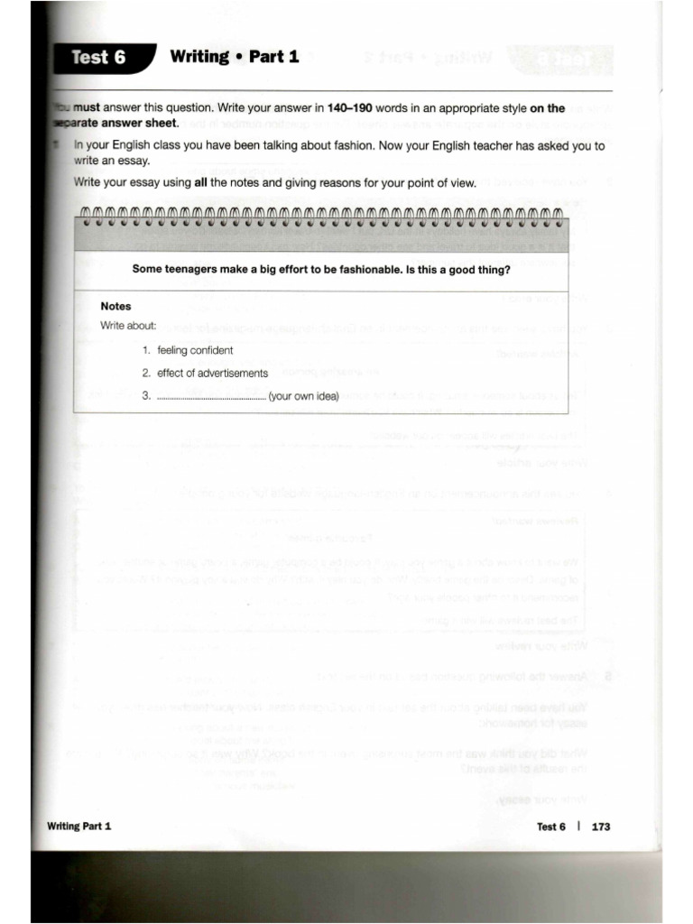 Test 6 Writing Part 1 2 | PDF