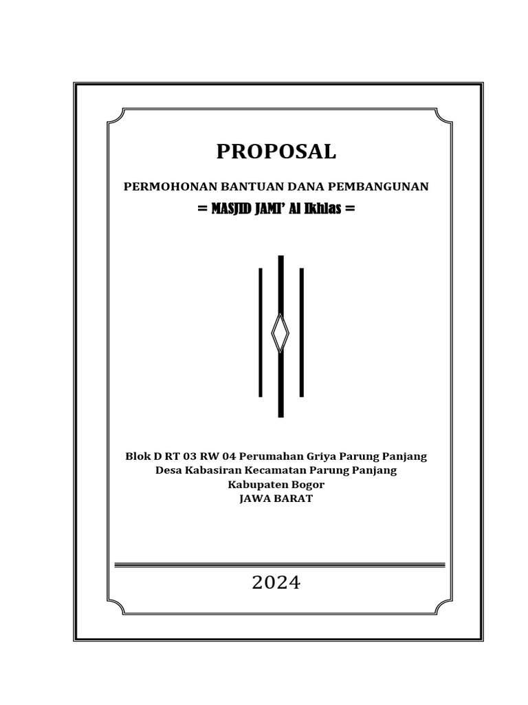 Proposal Dana Pembangunan Masjid Al Ikhlas | PDF
