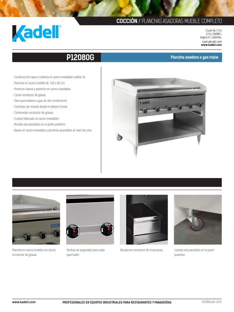 Plancha Asadora a Gas Triple Kadell | PDF | Acero