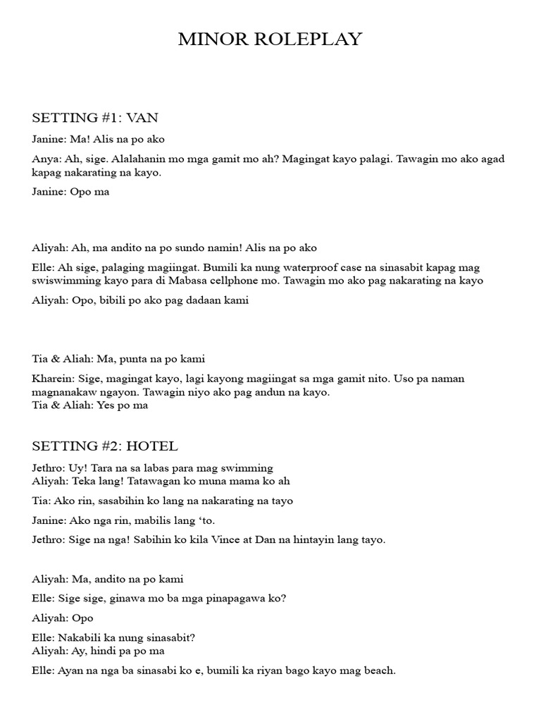 MINOR ROLEPLAY | PDF