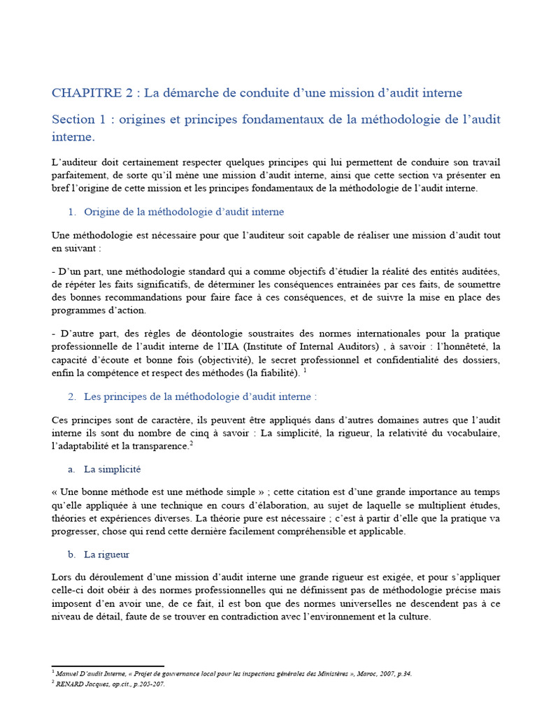 Chapitre 2.l'audit Interne | PDF | Contrôle interne | Audit