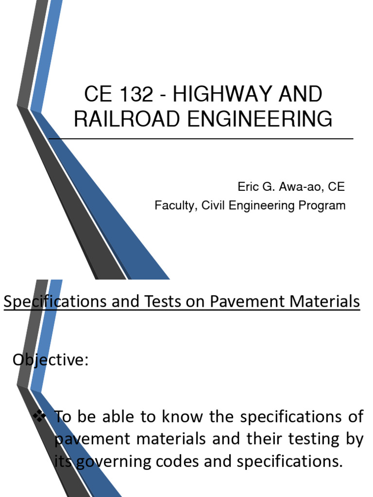 Specifications and Tests On Pavement Materials - 081250 | PDF ...