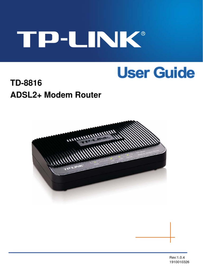 TD-8816 ADSL2+ Modem Router | PDF | Computers