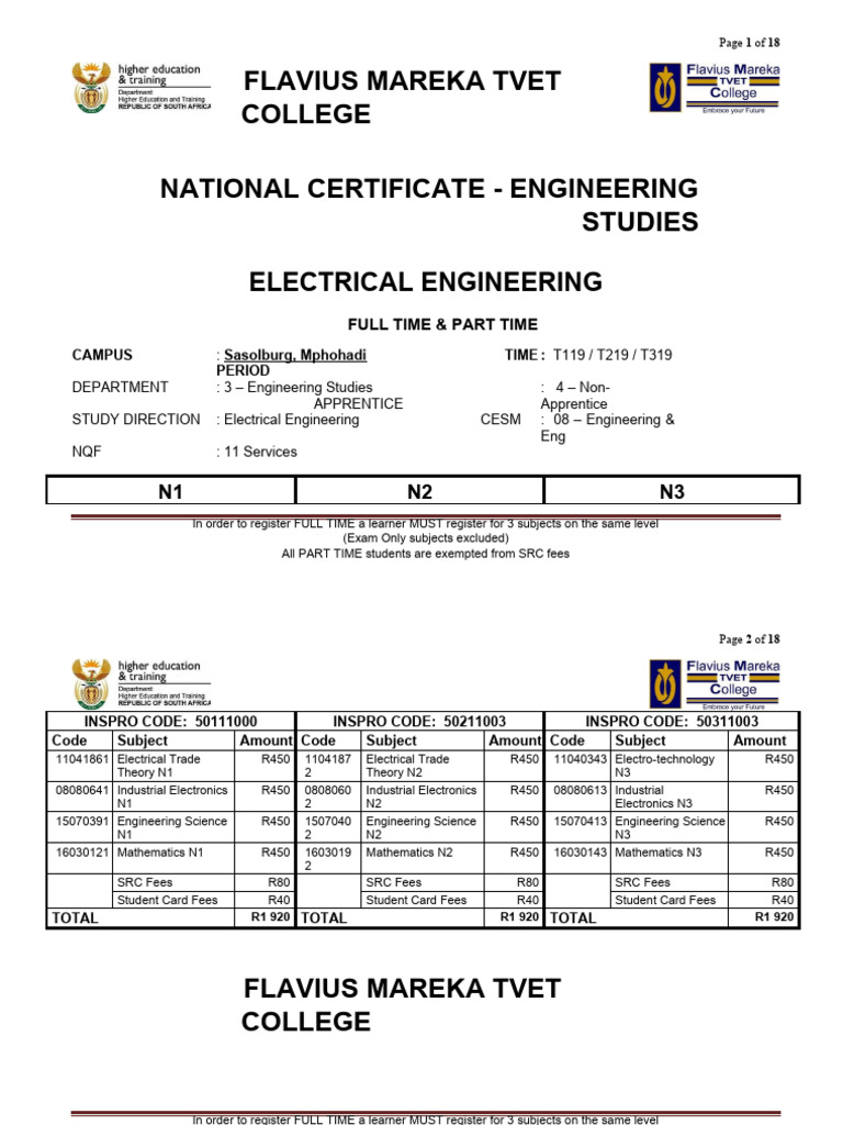 Engineering-Studies-Registration-documents-2019 | PDF | Engineering | Science