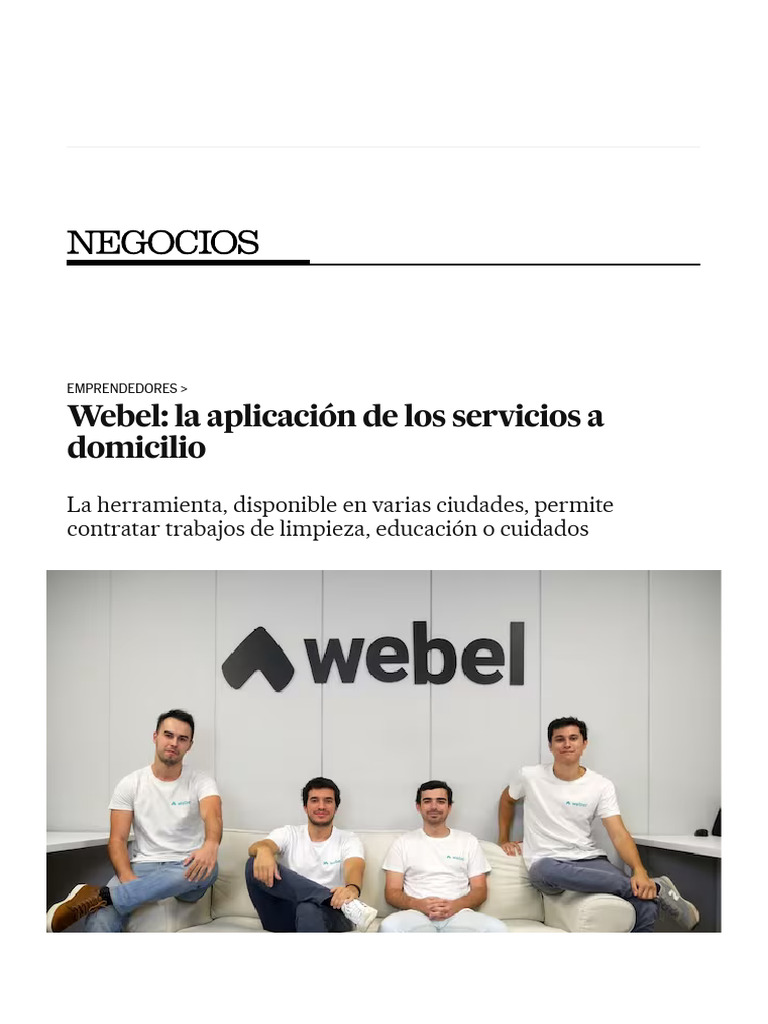 Webel - La Aplicación de Los Servicios A Domicilio Negocios EL PAÍS | PDF