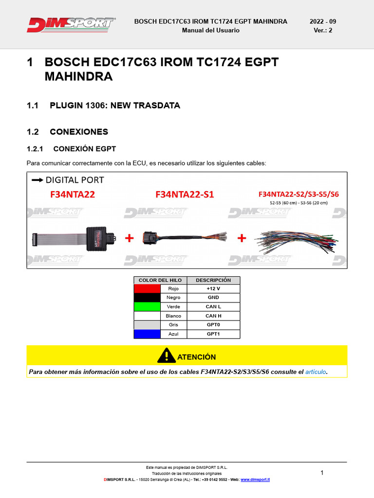 Conexiones EDC17C63 y TC1724 | PDF