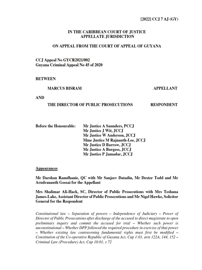 2022-CCJ-Marcus Bisram | PDF | Criminal Procedure In South Africa | Trials