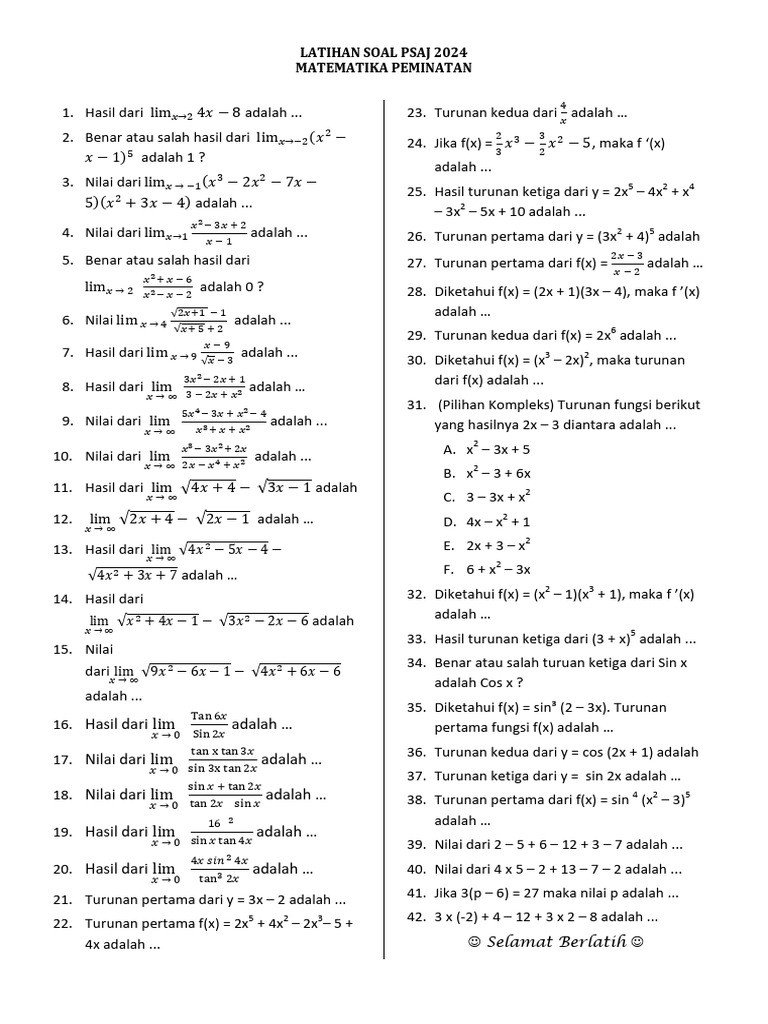 Latihan Soal PSAJ | PDF