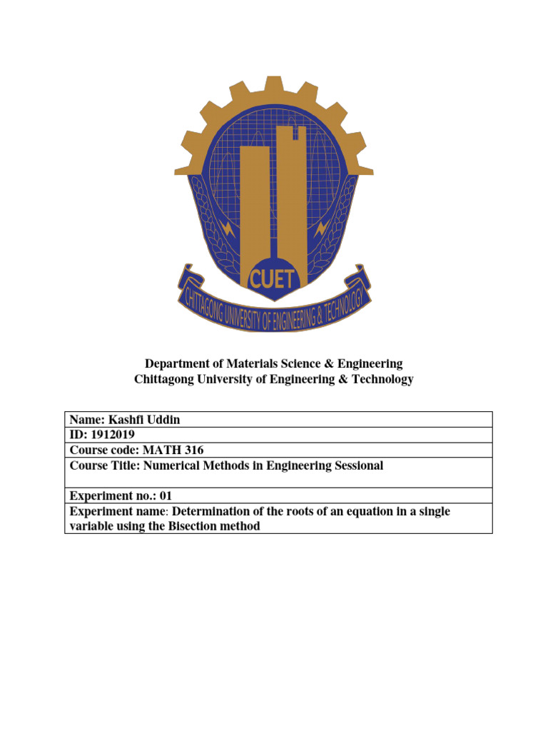 Bisection Method | Download Free PDF | Numerical Analysis | Theoretical Computer Science