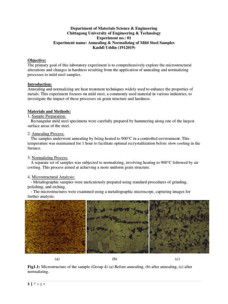 Annealing and Normalizing | PDF | Strength Of Materials | Steel