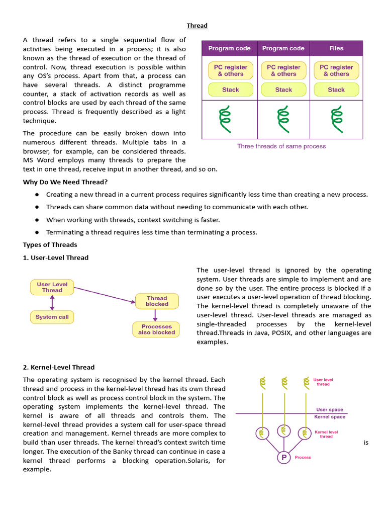Understanding Threads in Operating Systems | PDF | Thread (Computing ...