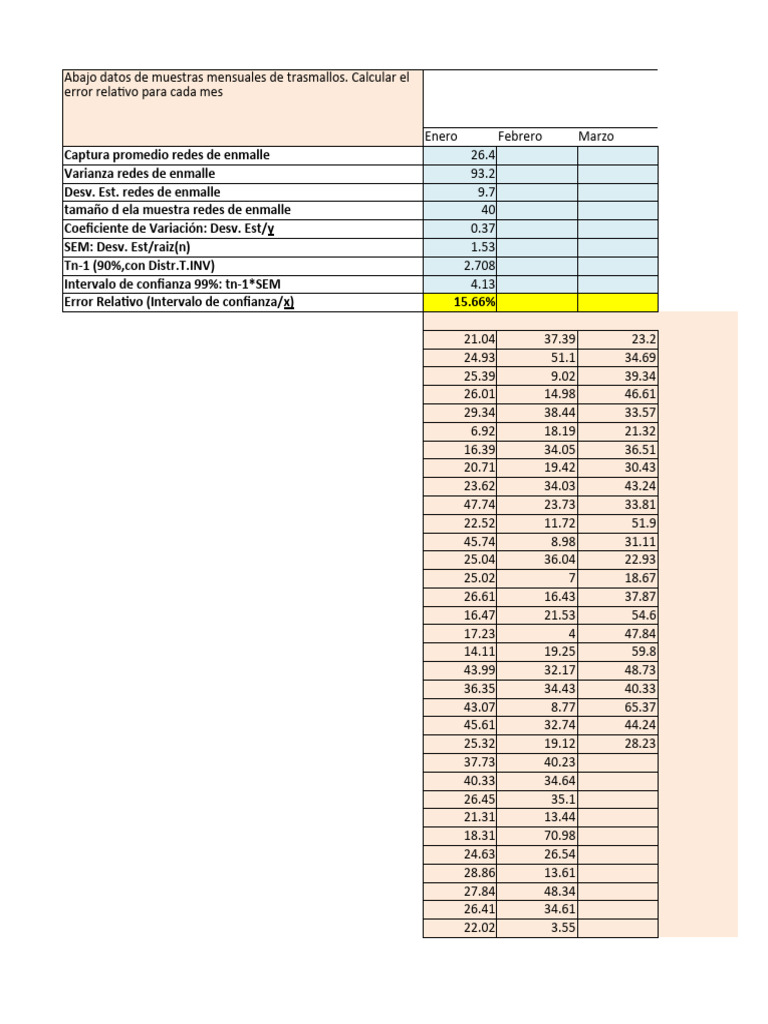 Modulo 4 Ej4 Error Relativo | PDF | Teoría estadística | Análisis estadístico
