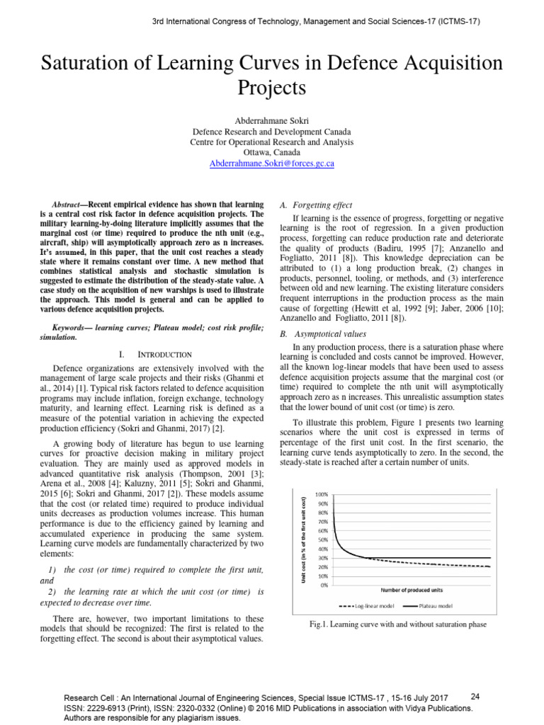 Saturation of Learning Curves in Defence Acquisition Projects | PDF | Regression Analysis ...