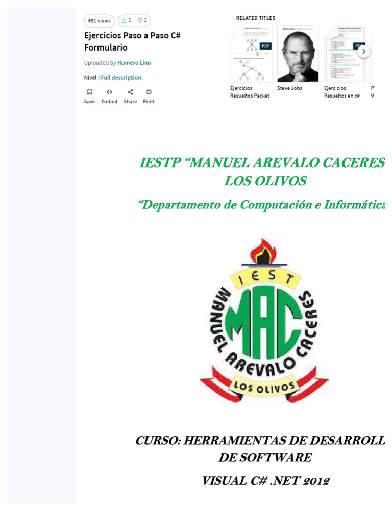 PDF Ejercicios Paso a Paso c Formulario Compress | PDF | C Sharp ...