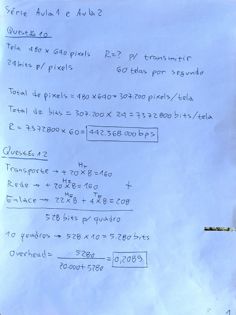 Serie Aula1 Aula2 Resolucao | PDF
