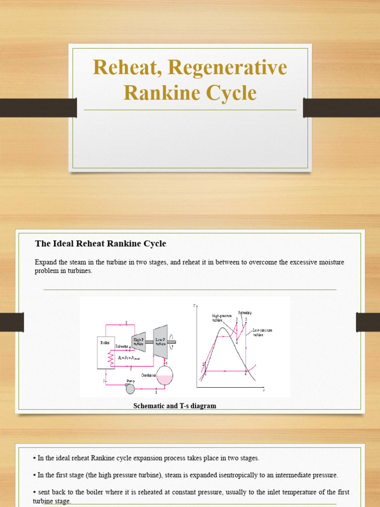 Reheat, Regenerative Rankine Cycle | PDF | Steam | Energy Technology