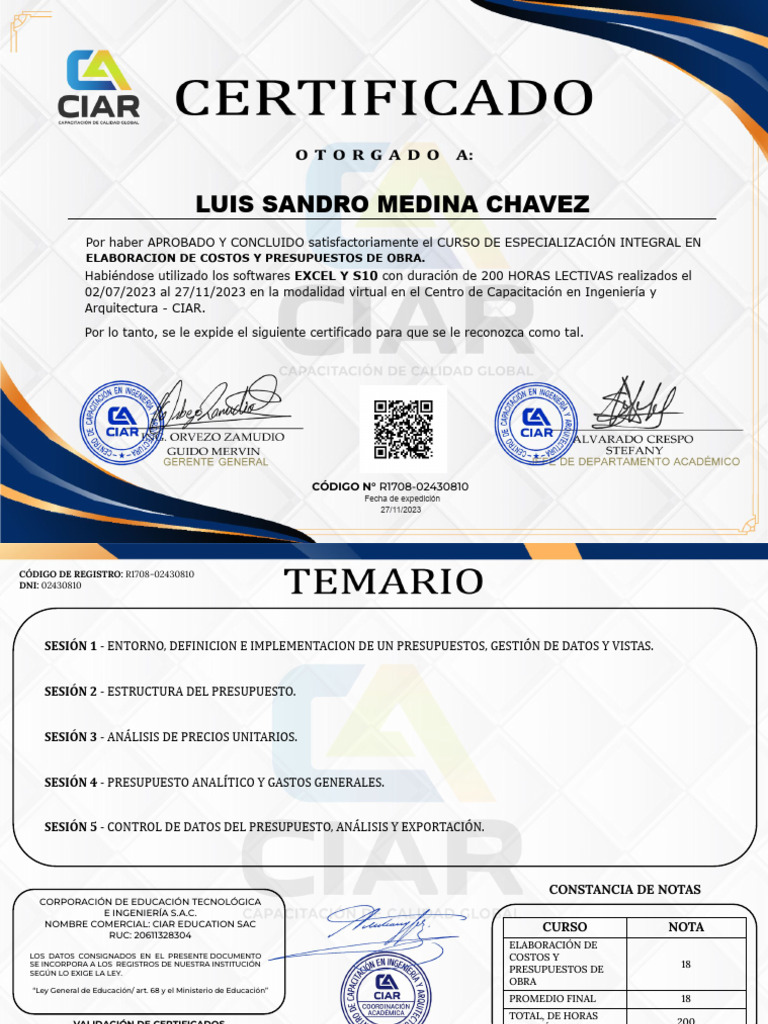 Elaboracion de Costos y Presupuestos de Obra - r1708-02430810 - Luis ...