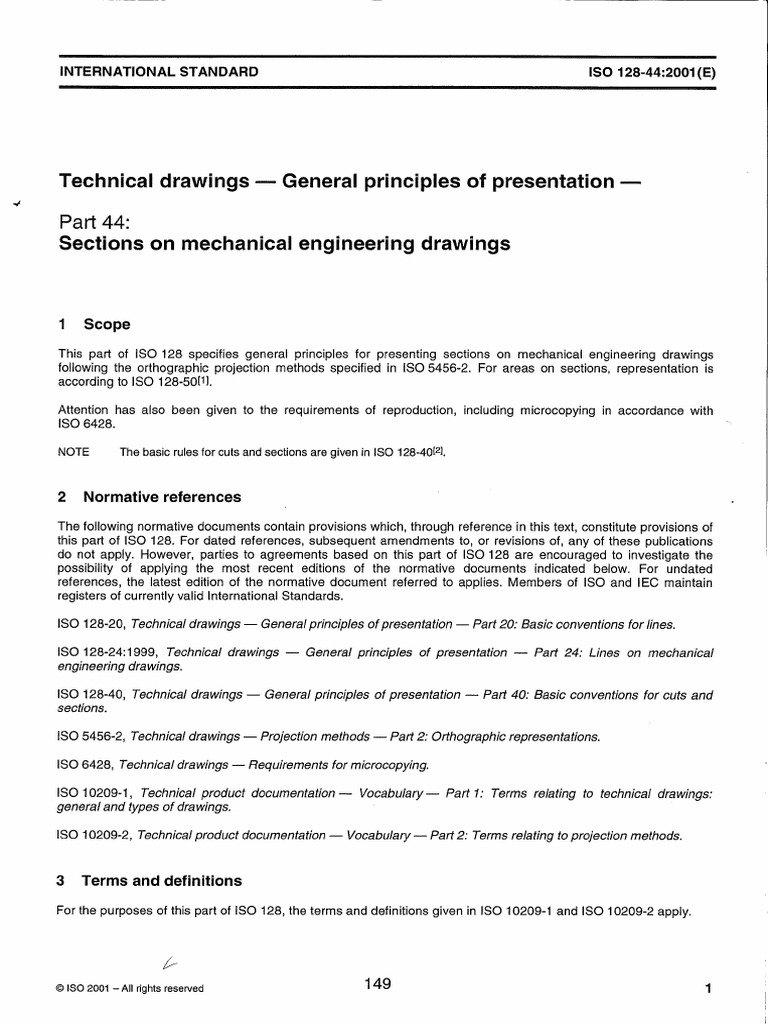 ISO 128-44_2001_sections_ | PDF