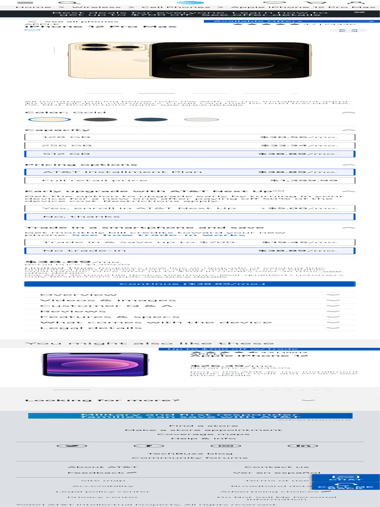 iPhone 12 Pro Max Deals for AT&T Users | PDF | At&T Mobility | I Phone