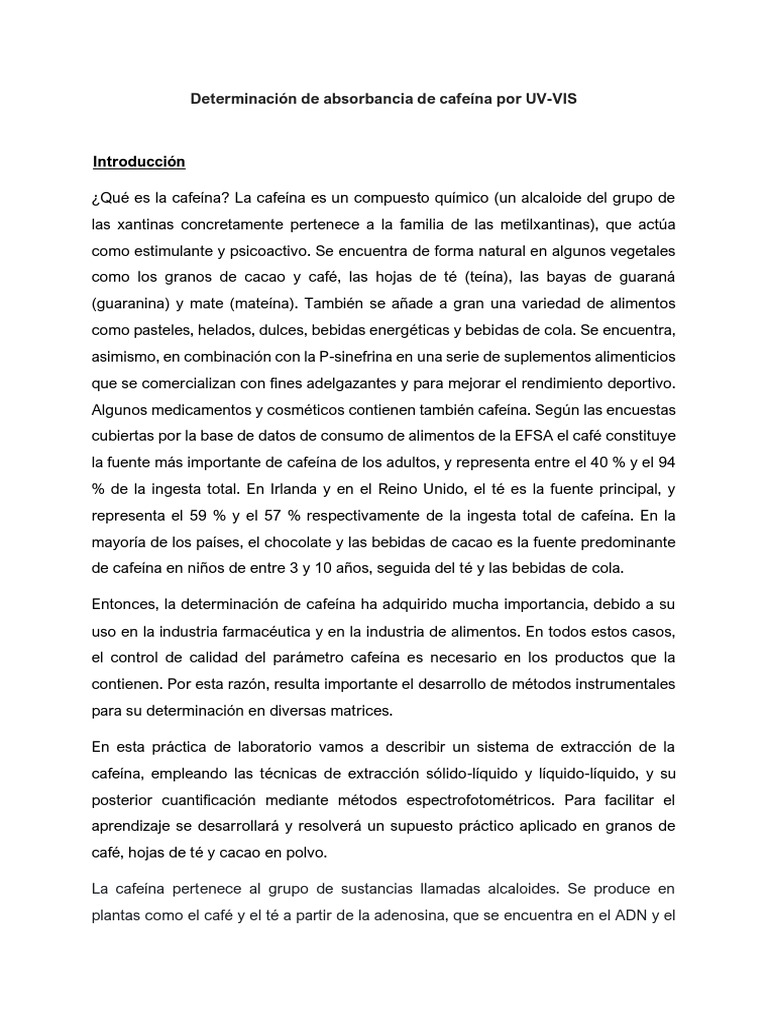 Determinacion de absorbancia | PDF | Espectroscopía ultravioleta ...