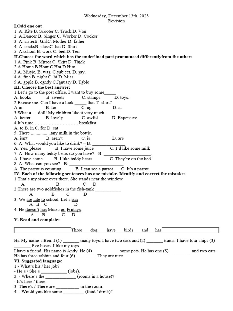 Grade 3 Revision Pdf