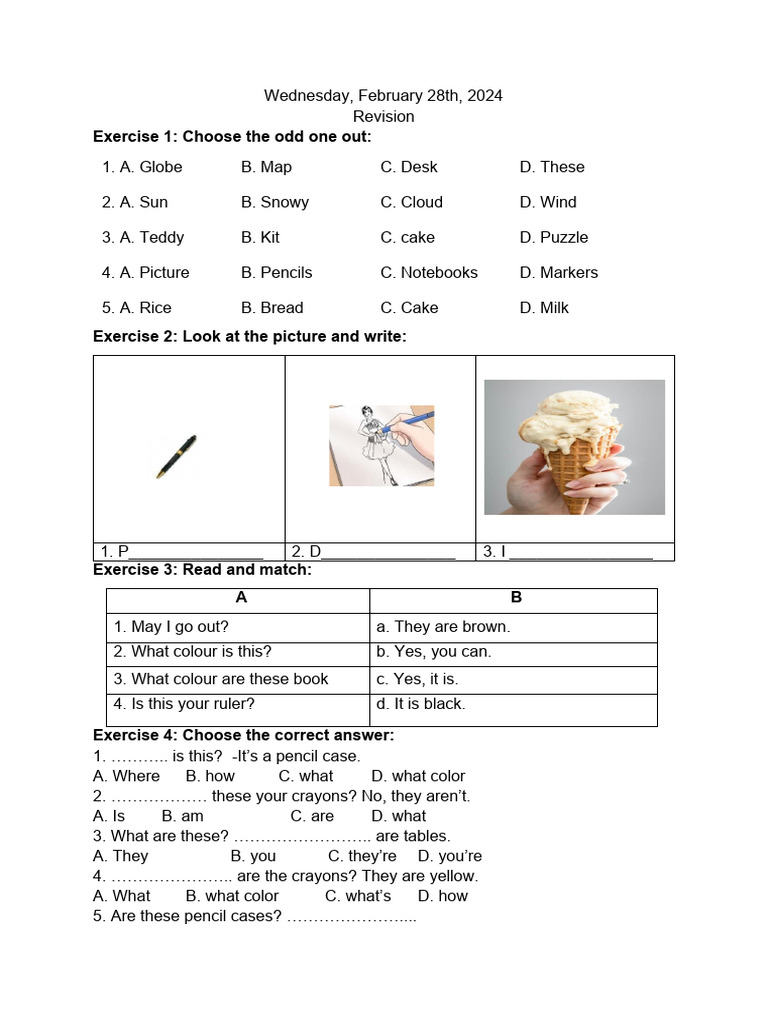 Grade 3 Revision Pdf Pencil
