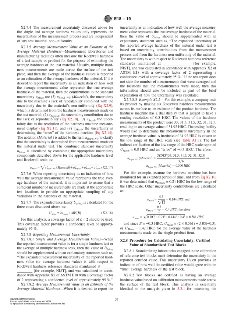 ASTM E18 (2019)_Part37 | PDF | Hardness | Science