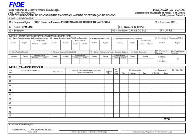 Demonstrativo Da Execução PDDE Brasil Na Escola | PDF | Despesa