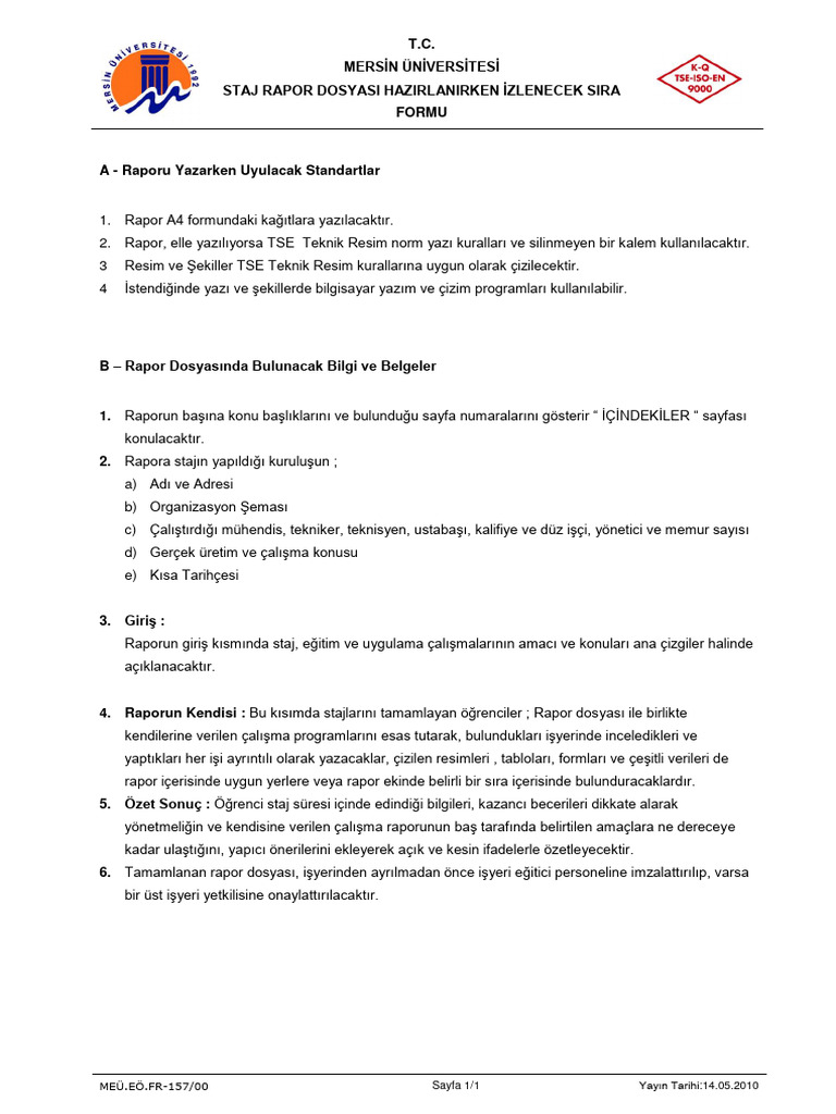 EK-2-rapor_dosyasi_hazirlanirken_izlenecek_sira_formu | PDF