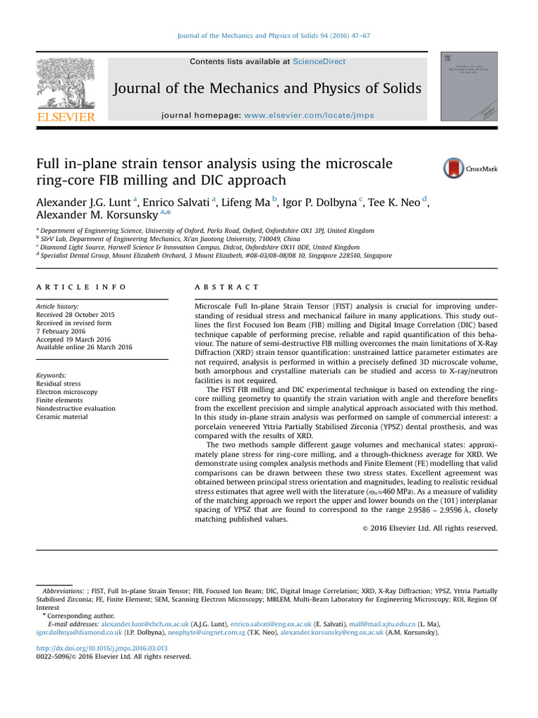 041 - A. Lunt - Full In-Plane Strain Tensor Analysis Using The ...