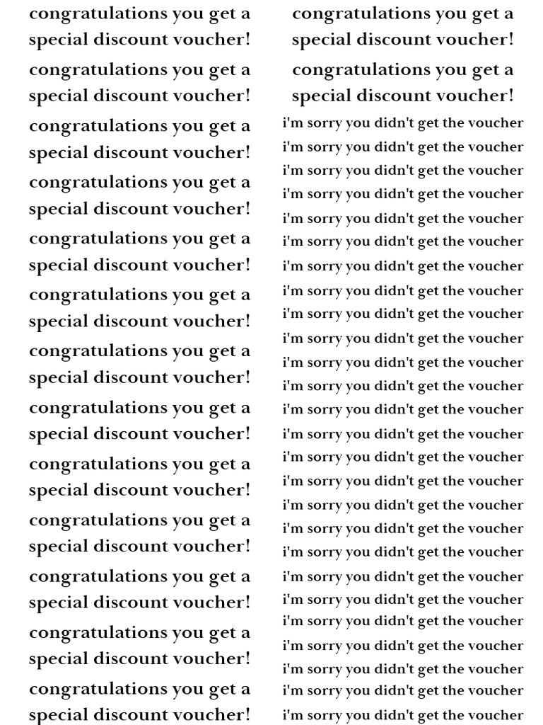 Special Discount Voucher Notice | PDF