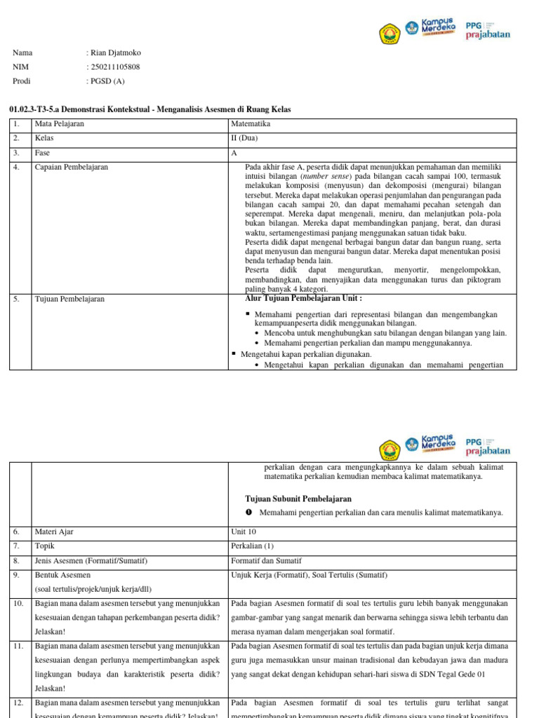 RIAN DJTAMOKO TOPIK 3 01.02.3-T3-5.a Demonstrasi Kontekstual - Menganalisis Asesmen Di Ruang ...